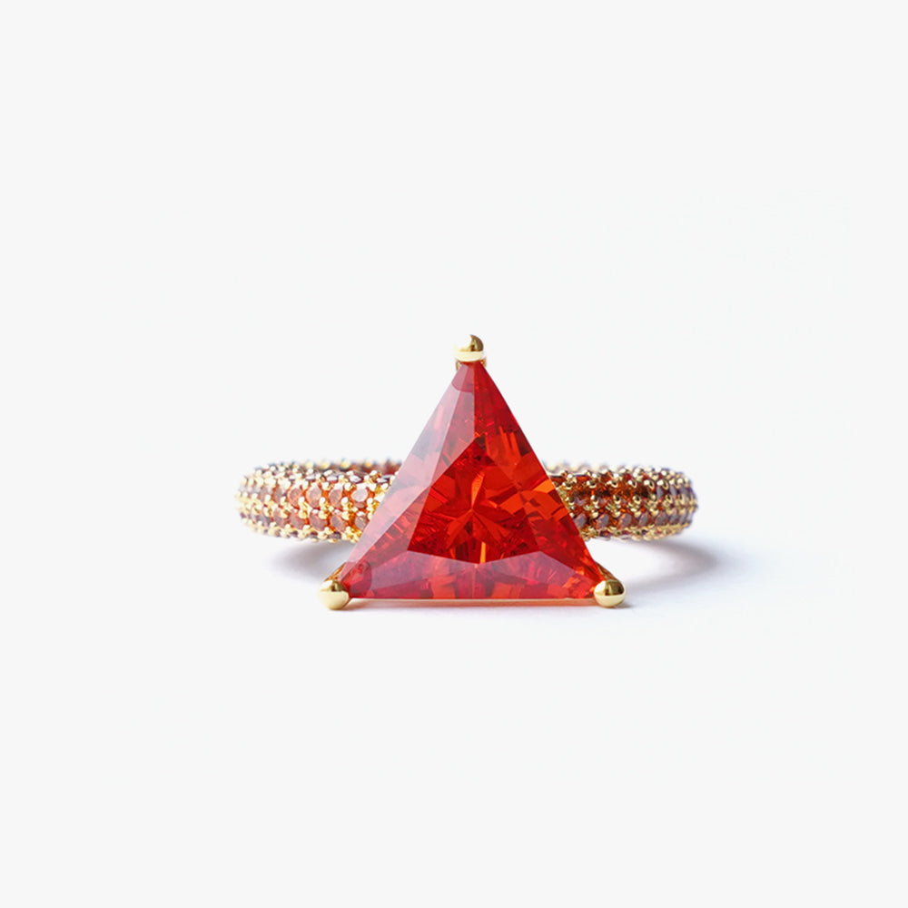 Mega triangle ring orange gold – Izabel Display